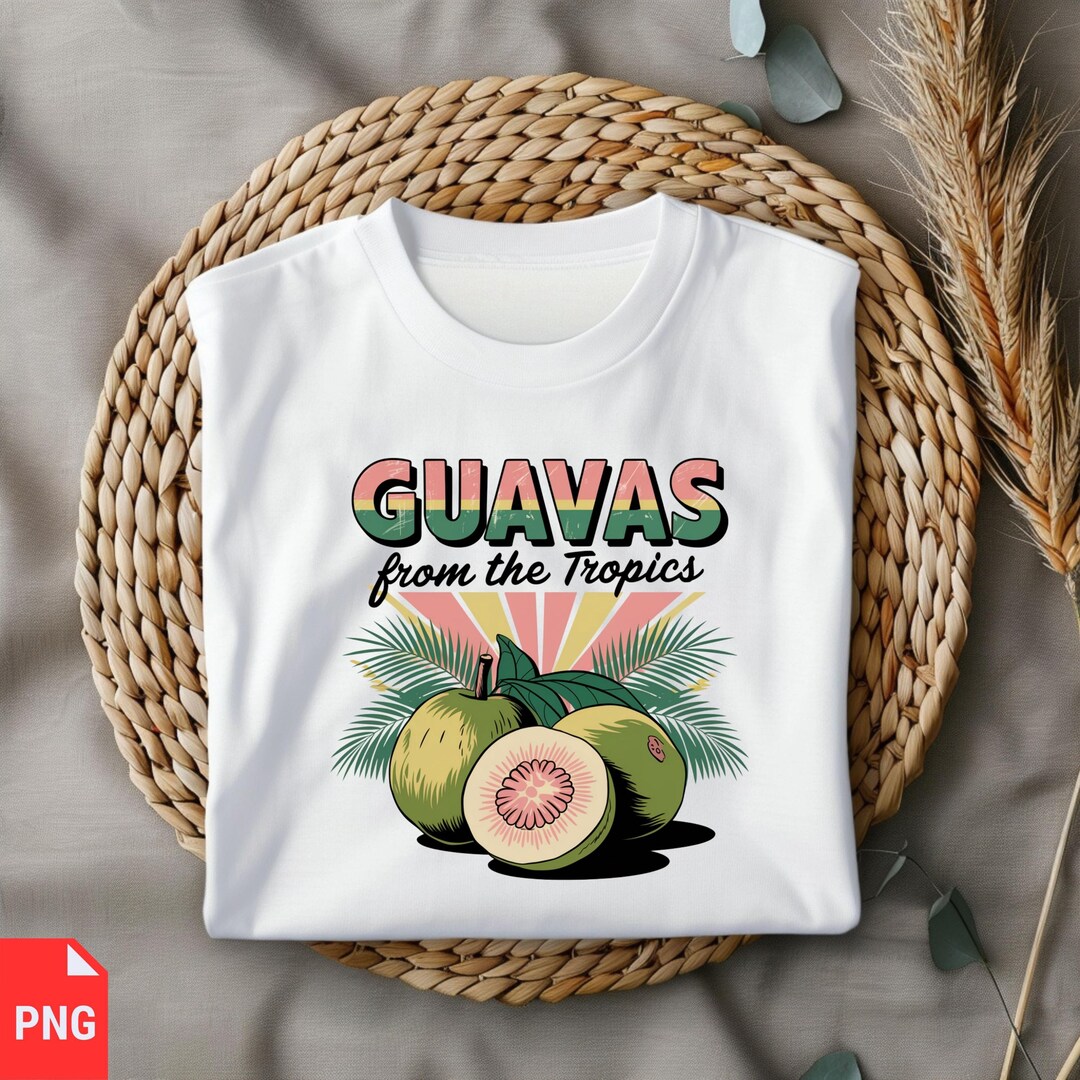 Tropical Guava PNG, Retro Fruit Sublimation, Guavas From the Tropics ...