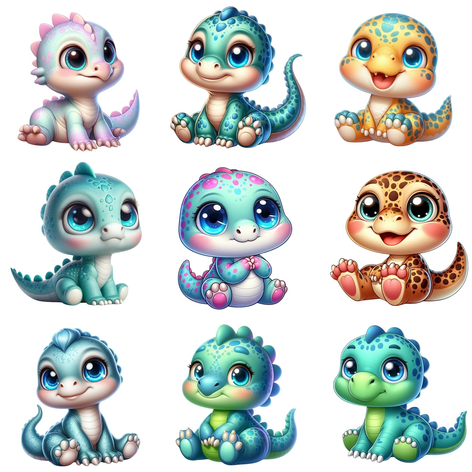 Adorable Baby Dinosaur PNG Bundle | Cute Dinosaur Clipart for Kids ...