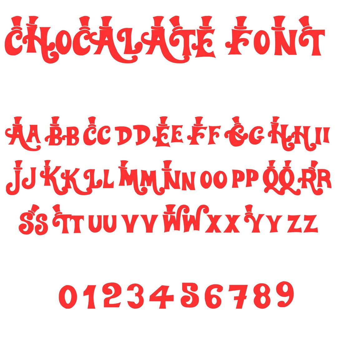 Wonka Chocolate Factory Style Font Chocolate Font Birthday Font Display ...