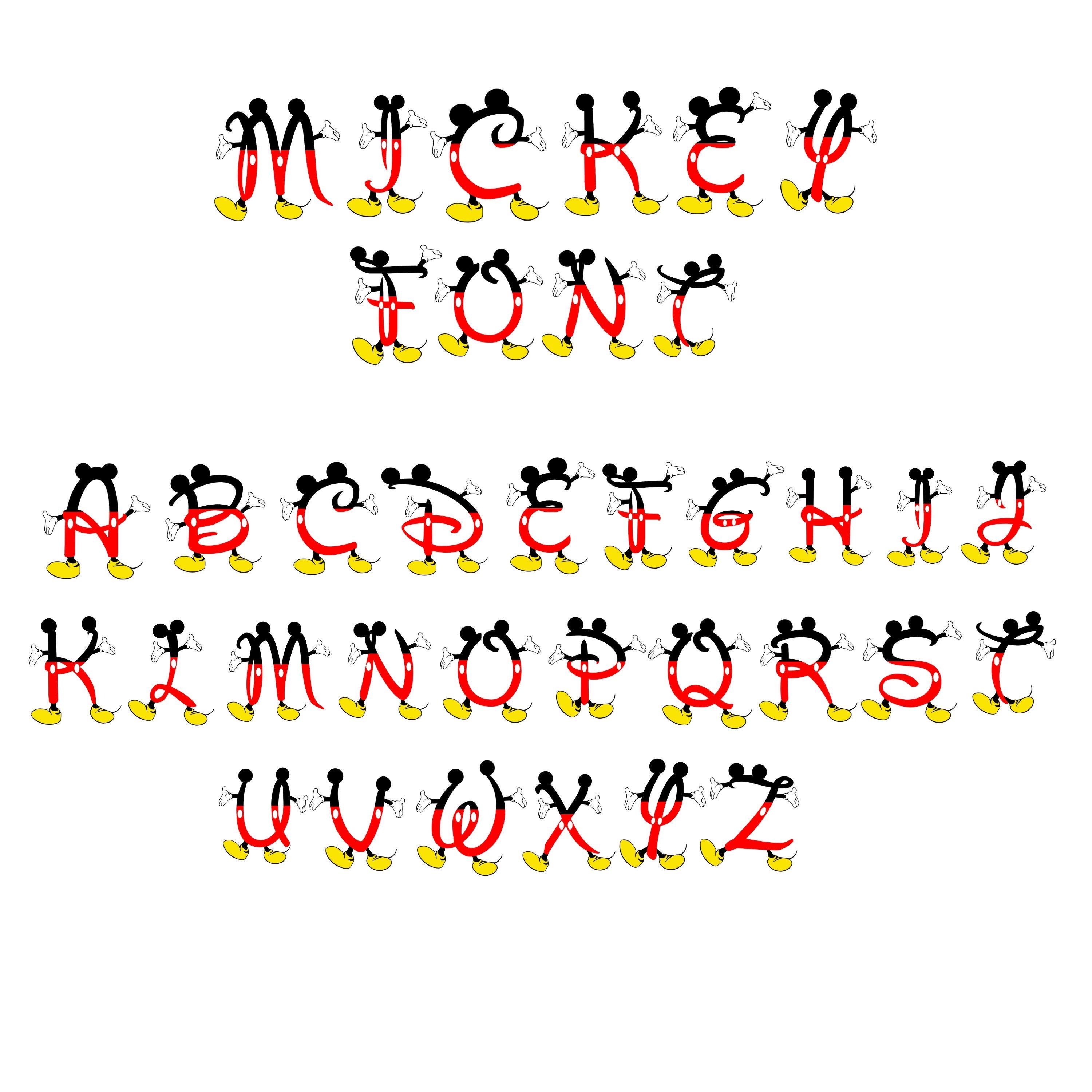 Mickey Font SVG, Mickey Alphabet SVG, Digital Download, Mouse Font SVG ...