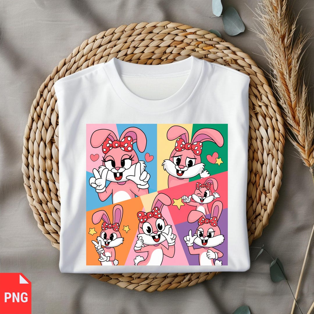 Cute Pink Bunny PNG, Cartoon Rabbit Clipart, Kawaii Bunny Sublimation ...