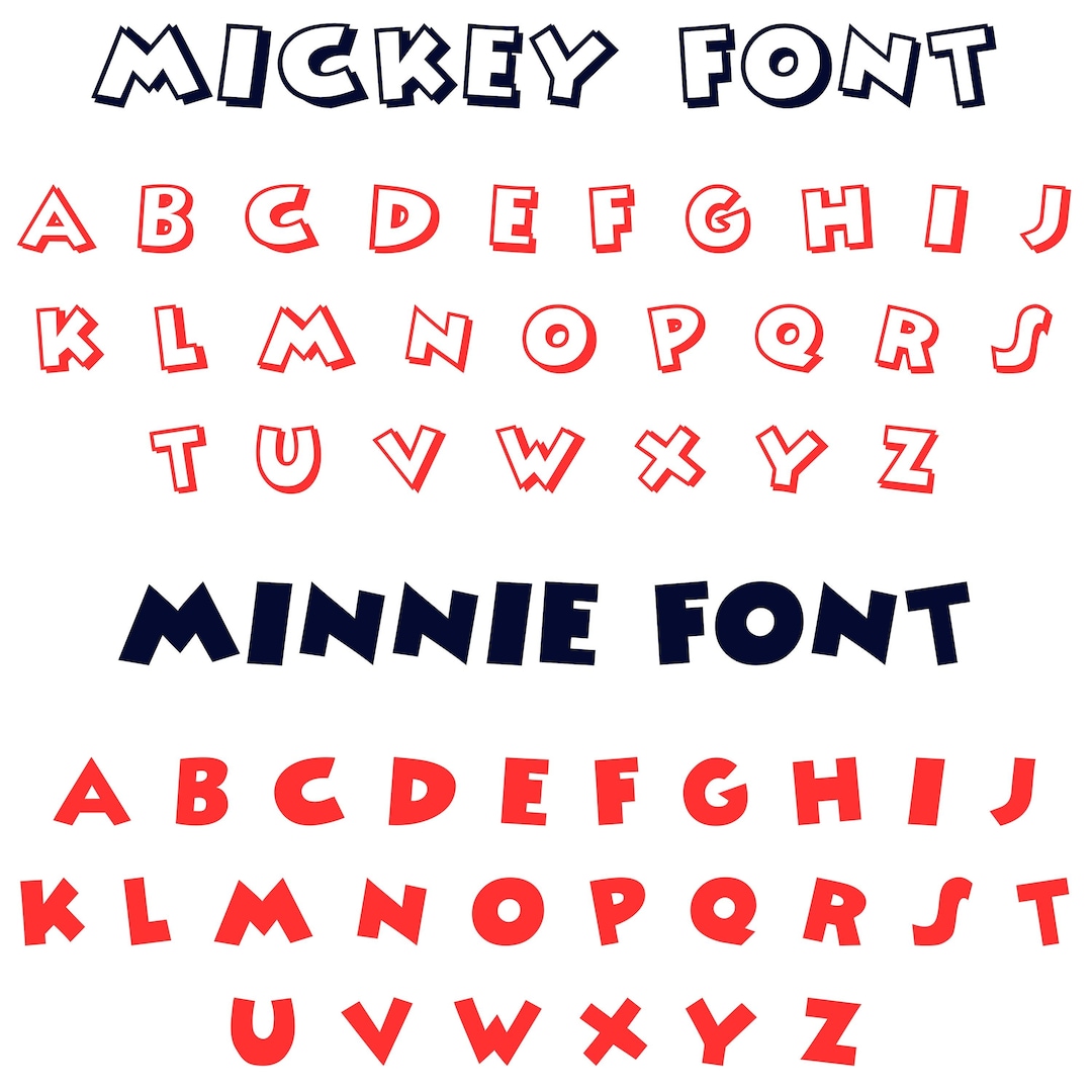 Mouse Font SVG, Mickey Alphabet SVG, Digital Download, Mouse Font SVG ...
