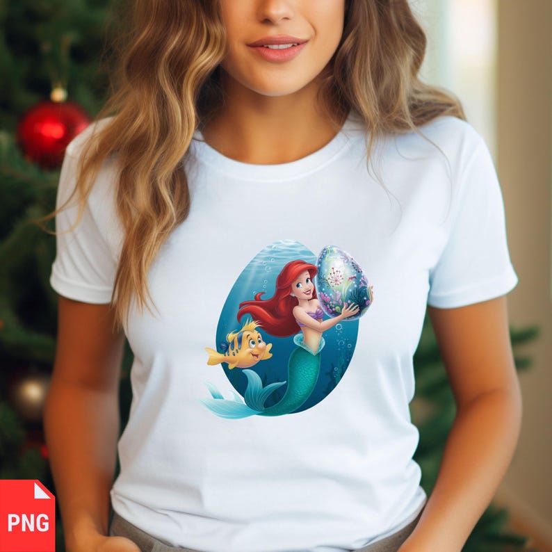 Little Mermaid Easter PNG Bundle, Cute Ariel Clipart, Pastel Underwater ...