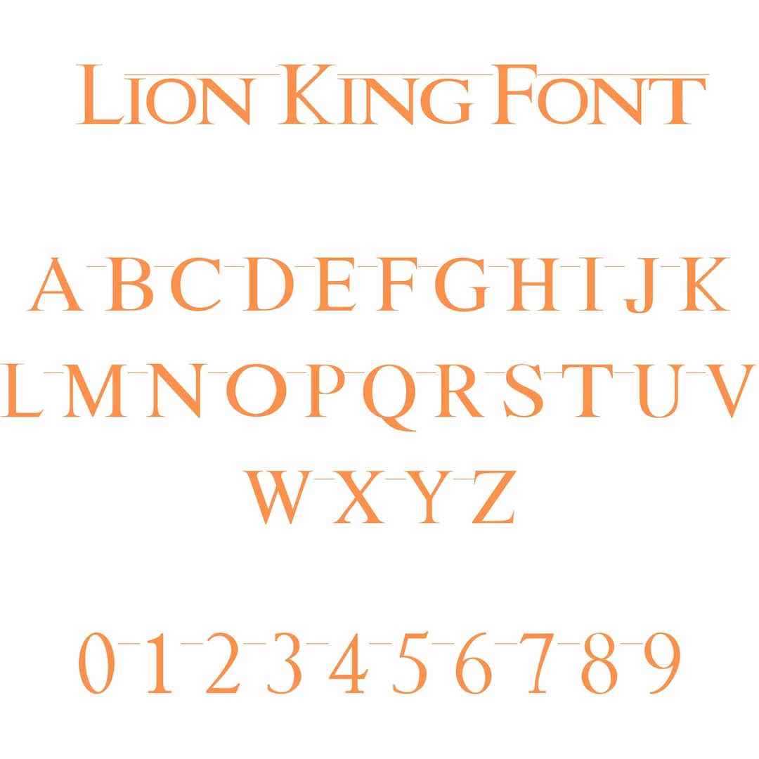 The Lion King Font Letter and Number Svg Clipart Bundle, Alphabet Svg ...