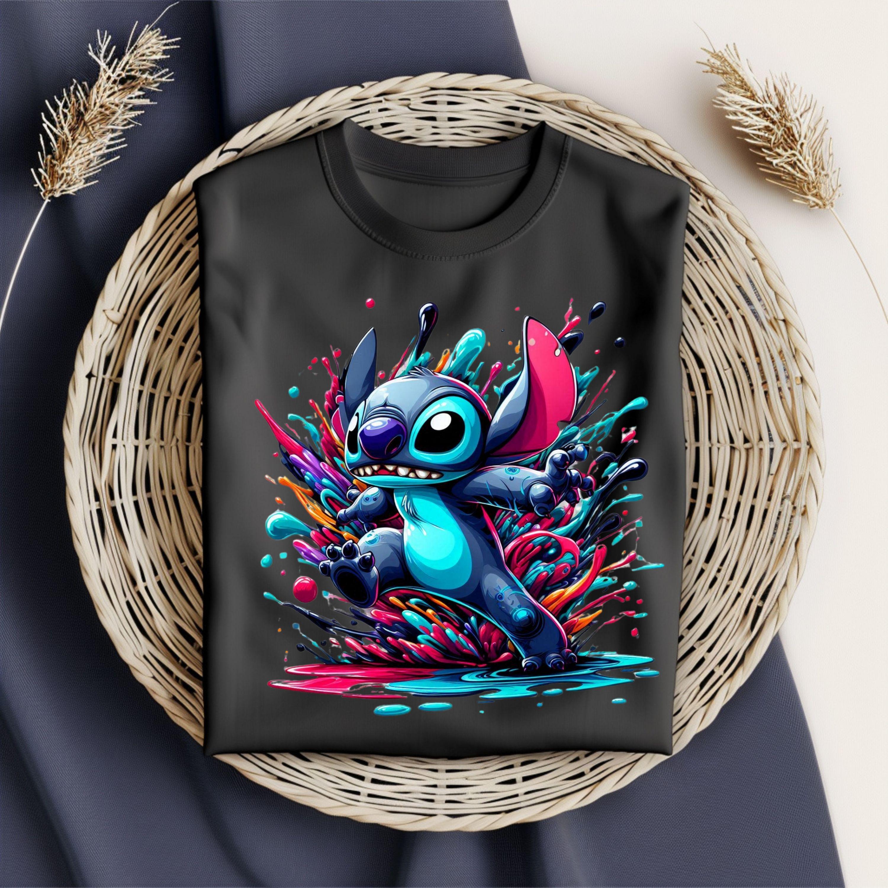 Stitch Splash and Watercolor Clipart, Stitch Png Bundle, Stitch Clipart ...