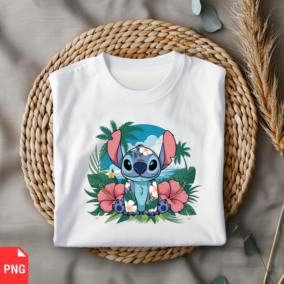 Stitch PNG Digital Download, Tropical Hawaiian Stitch Clipart, Cute ...