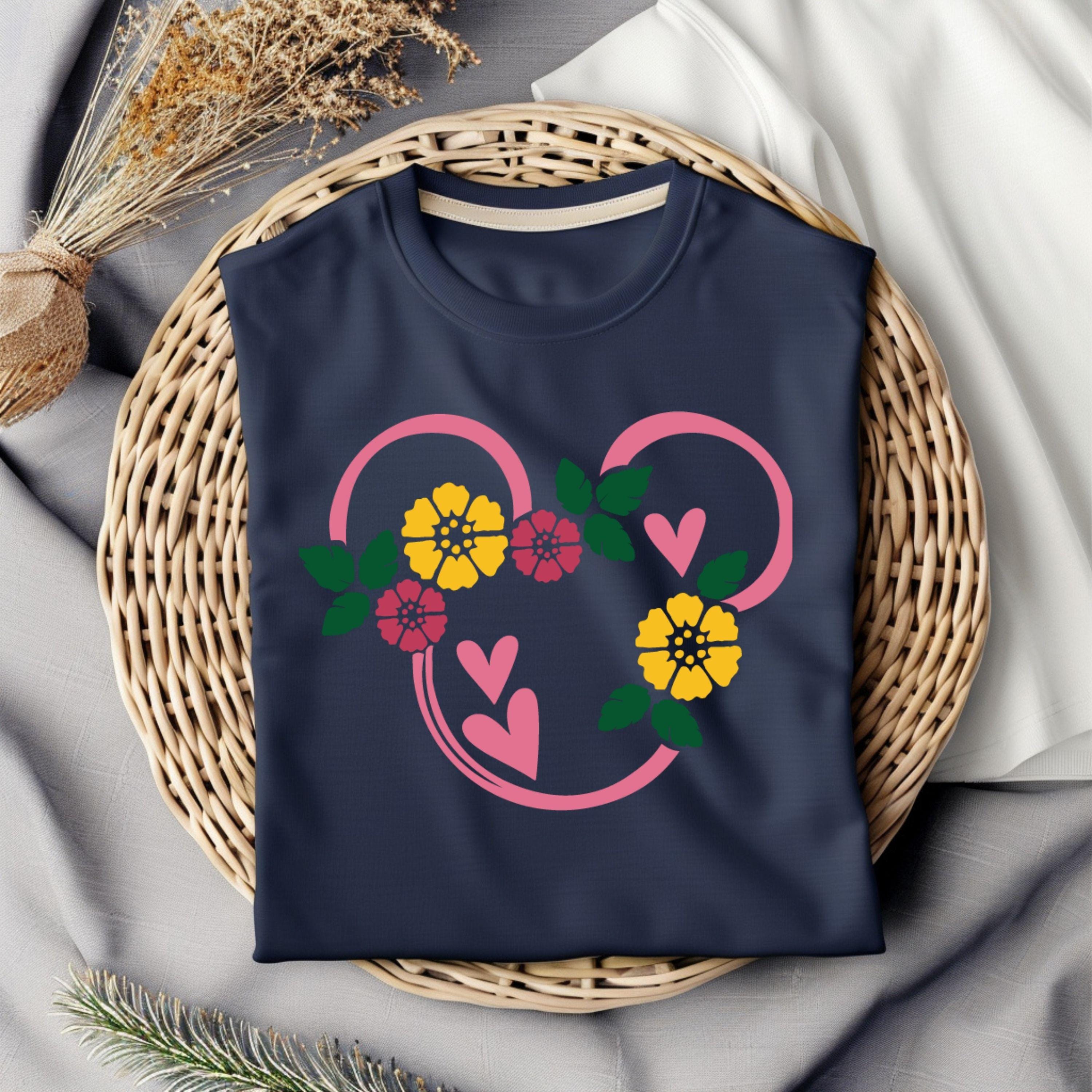 Flower Mouse Head SVG Bundle, Floral Minnie Mouse Ears, Mickey Flower ...