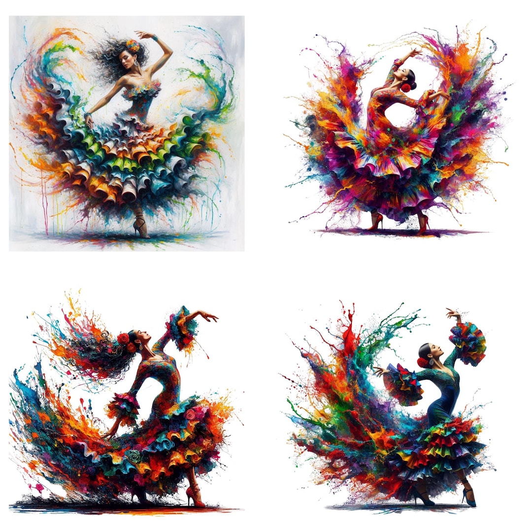 Colorful Flamenco Dancer PNG Bundle | Vibrant Dance Clipart for Art ...