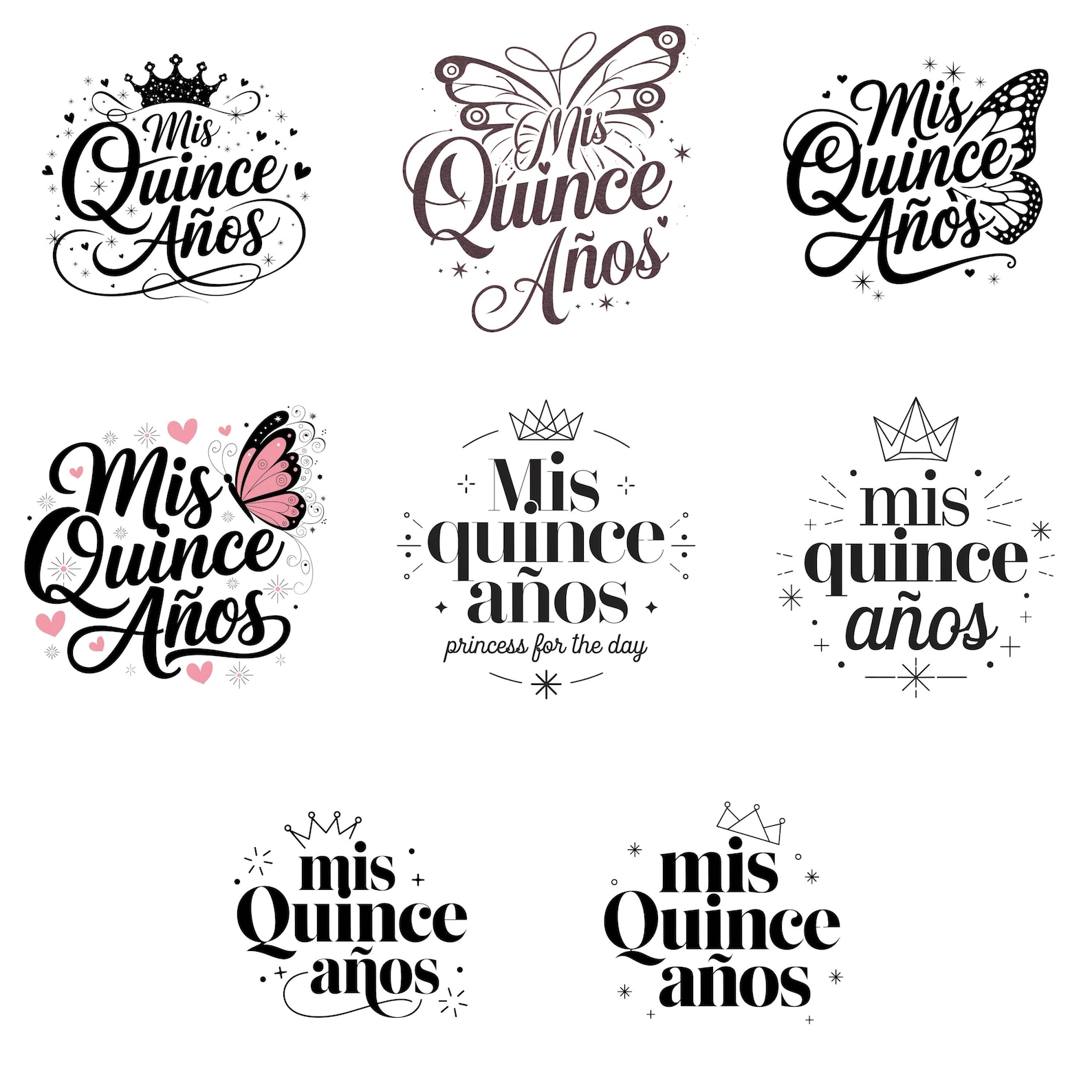 Mis Quince Años PNG, Quinceañera Digital Clipart, Sweet 15 Birthday ...