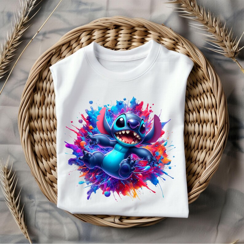Stitch Splash and Watercolor Clipart, Stitch Png Bundle, Stitch Clipart ...