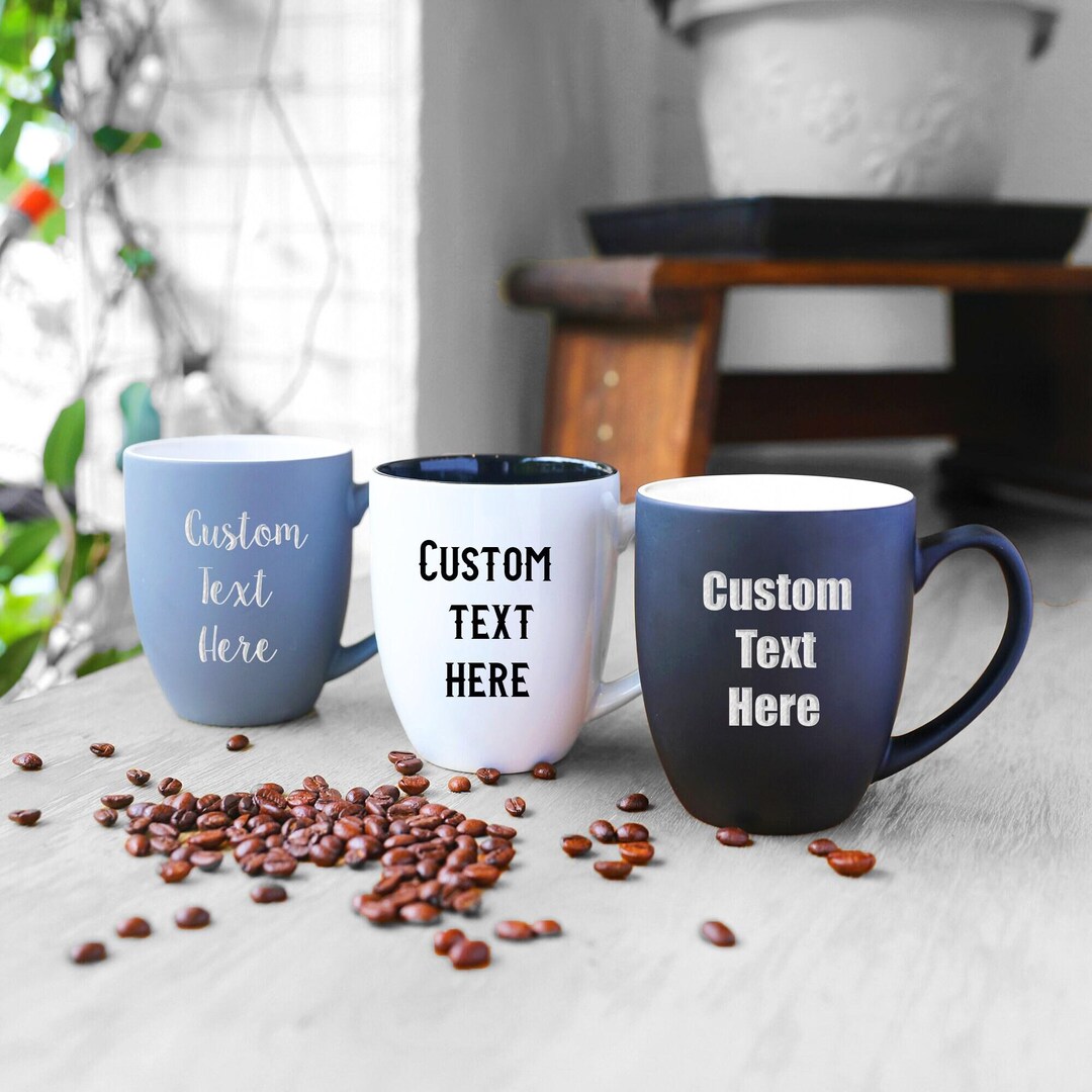 Personalized Coffee Mug 16oz | Engraved With Custom Text, Monogram Name ...