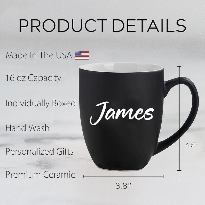 Personalized Coffee Mug: Engraved Custom Text, Monogram or Message - Etsy