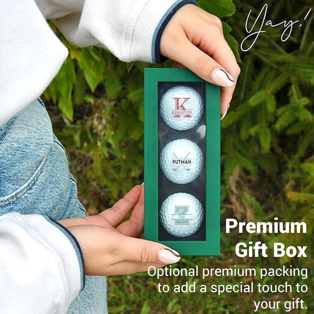 Personalized Golf Balls, Custom Logo Monogram, Gift Box Set - Etsy