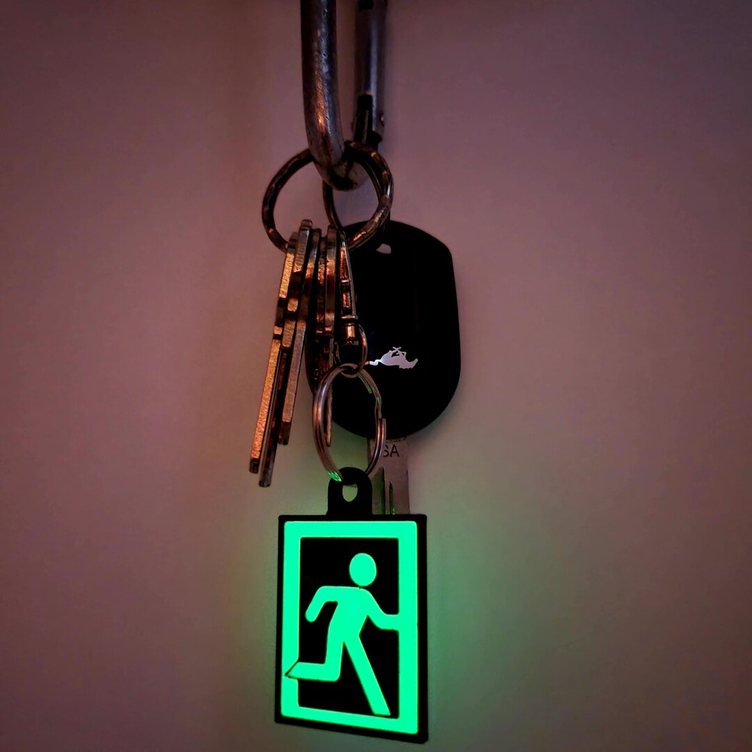 Escape From Tarkov Glow in the Dark Keychain | Escape Sign - Etsy