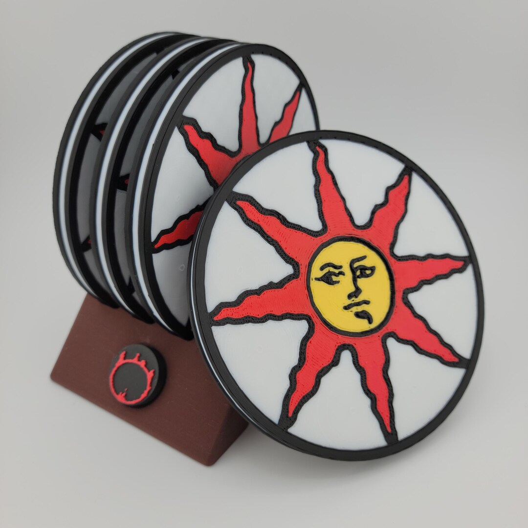 Sun Bro Drink Coaster Set With Stand | Dark Souls Inspired - Etsy