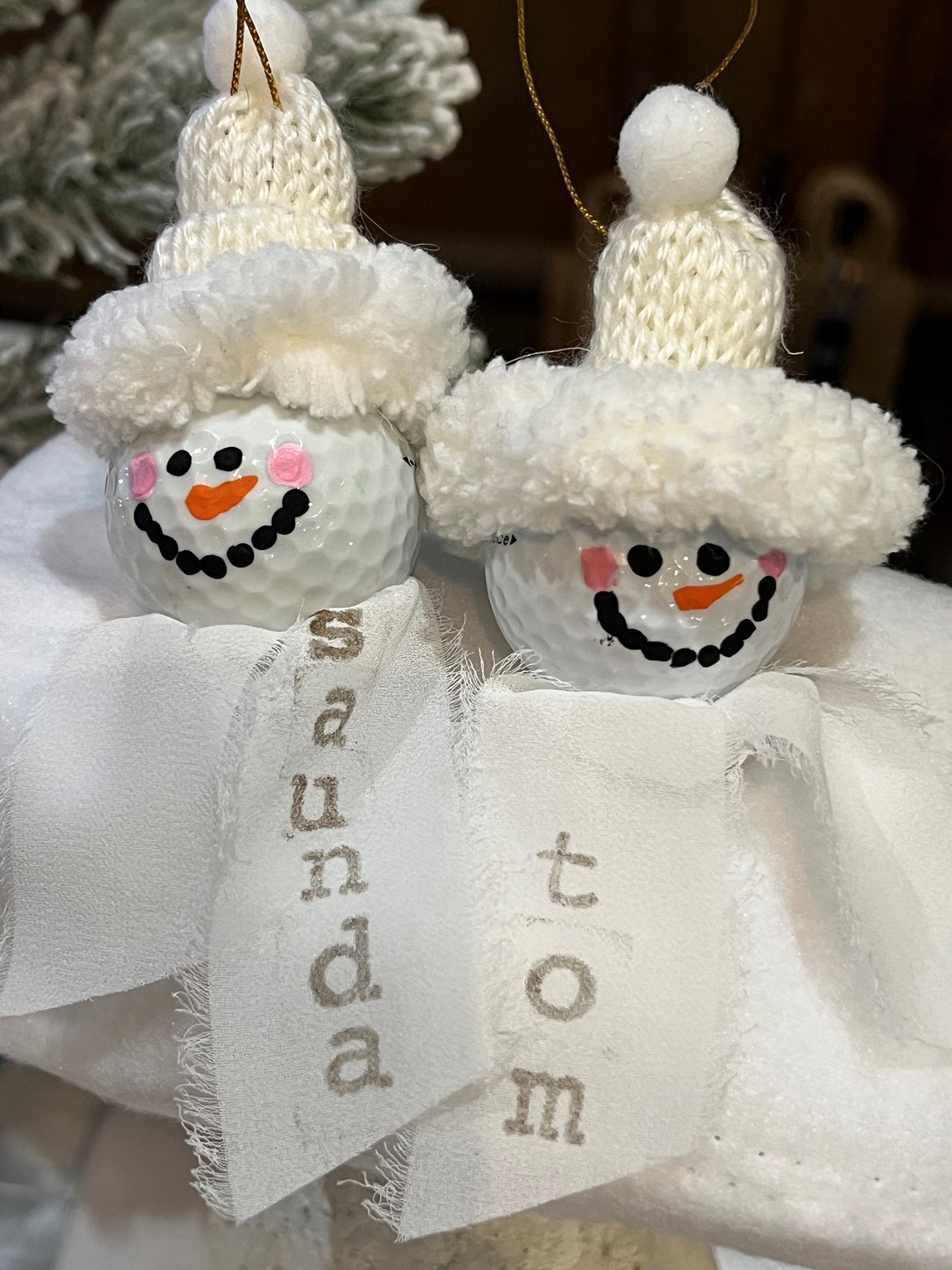 Snowmen Golf Ball Ornament - Etsy