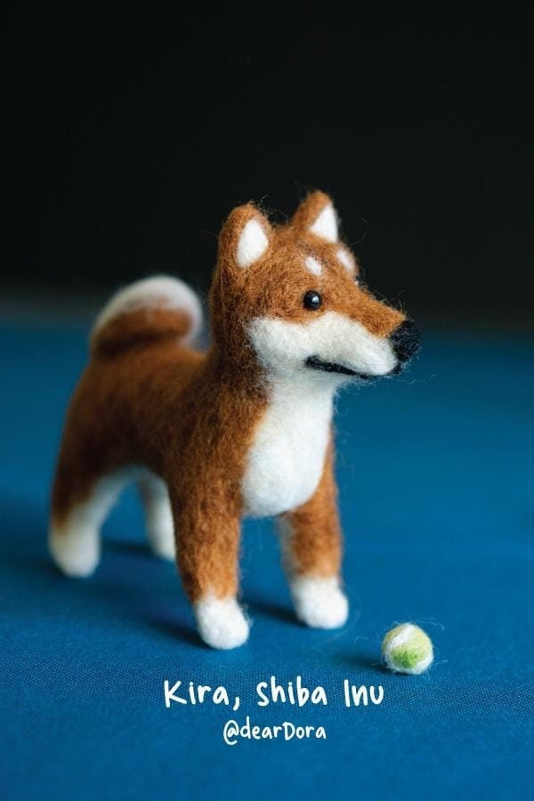 Shiba Figurine Needle Felting Art for Pet Lover Gift Puppy Miniature ...