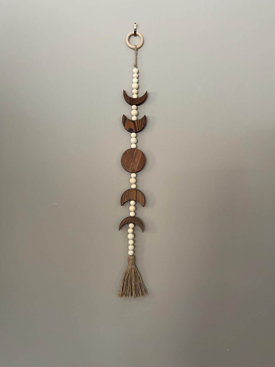 Boho Moon Phases Wall Hanging Made With Natural Materials. - Etsy