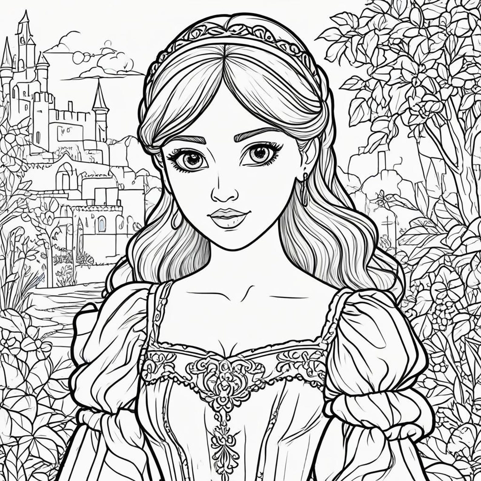 A Princess Coloring Book for All Ages It Captures Enchanting Theme and ...