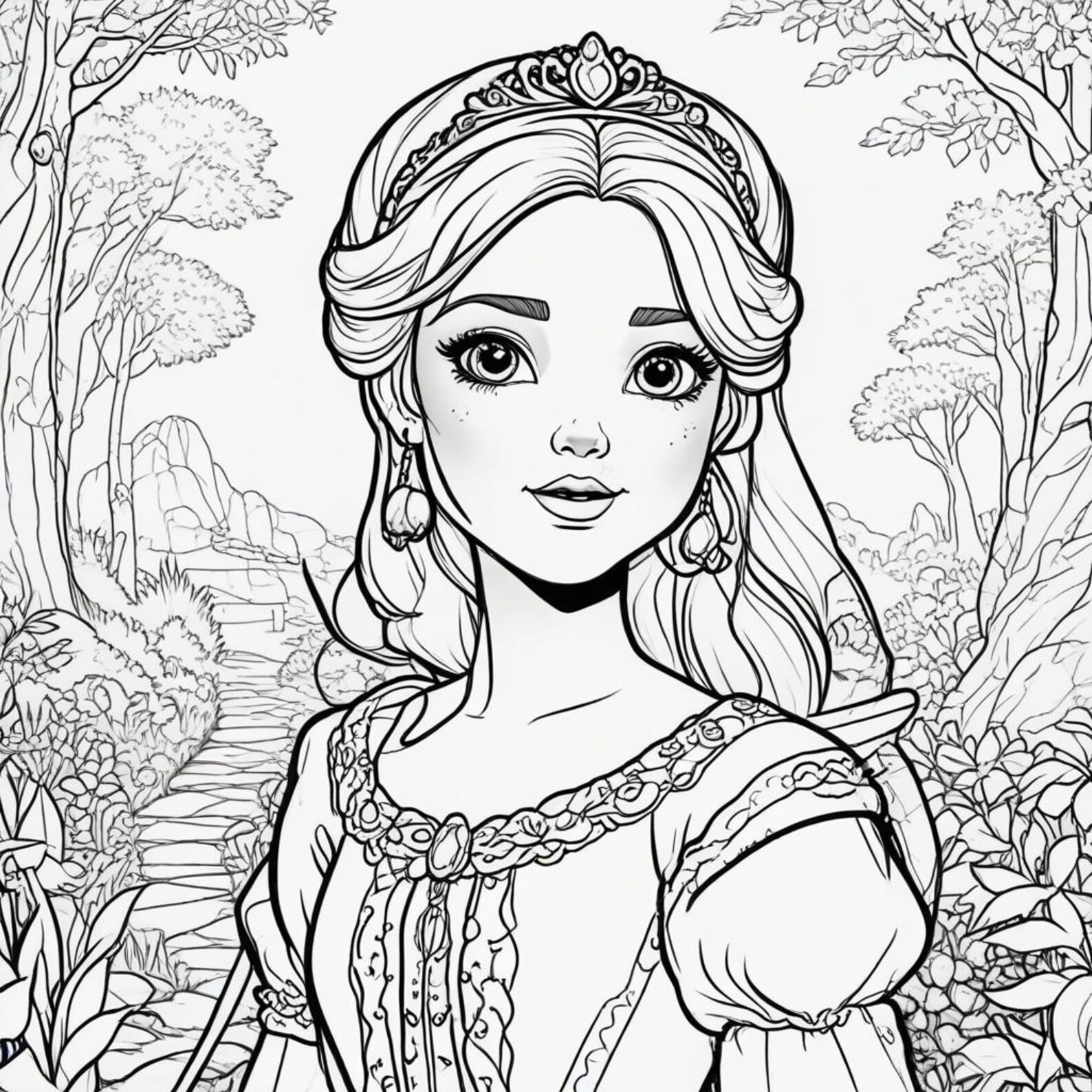 A Princess Coloring Book for All Ages It Captures Enchanting Theme and ...