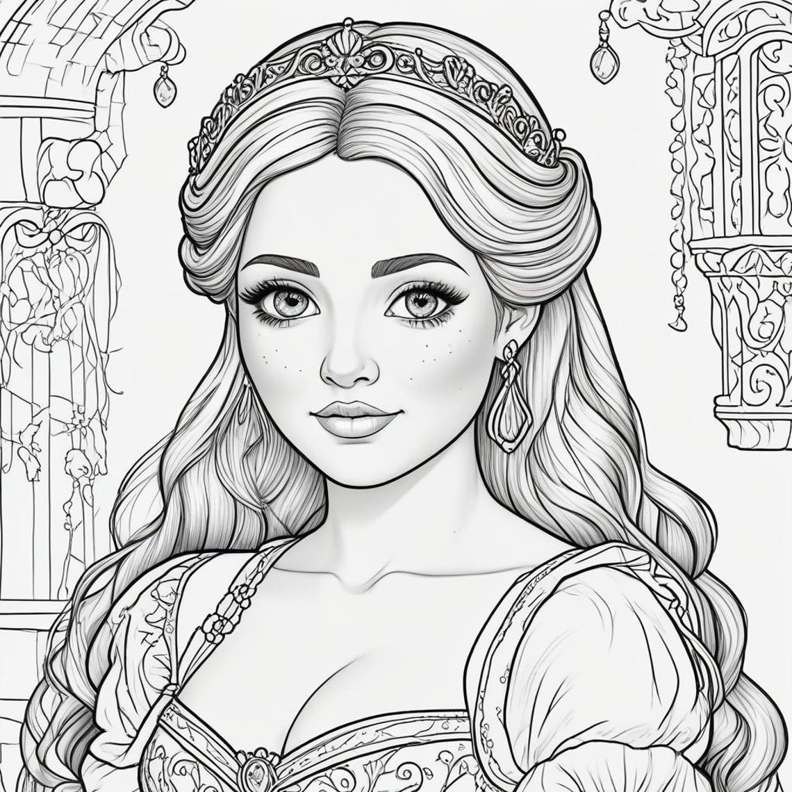 A Princess Coloring Book for All Ages It Captures Enchanting Theme and ...