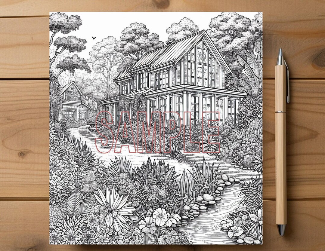 24 Gorgeous Cottage Gardens Coloring Pages Printable Adult Coloring ...
