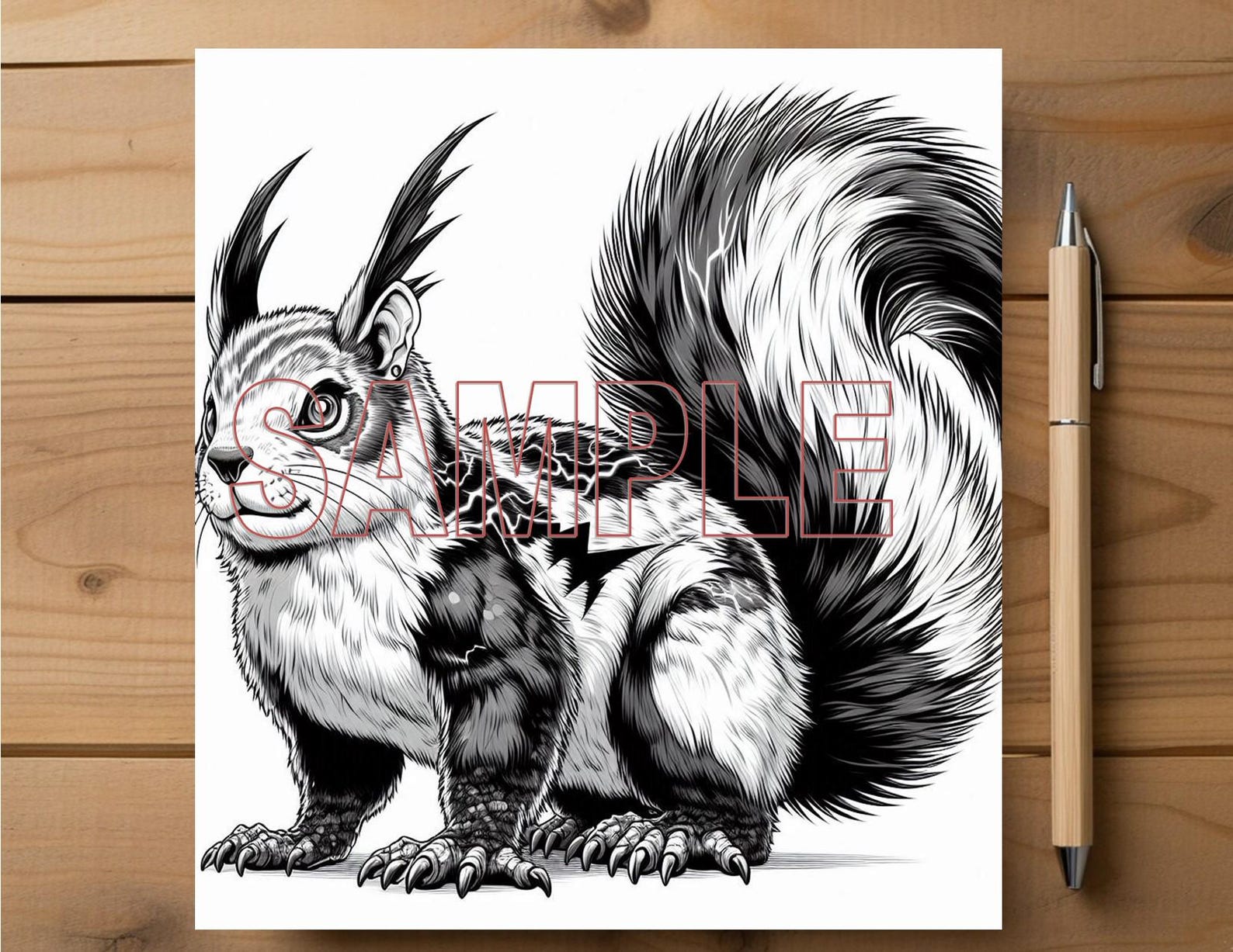 24 Monster Squirrel Coloring Pages, Coloring Book, Adult Coloring ...
