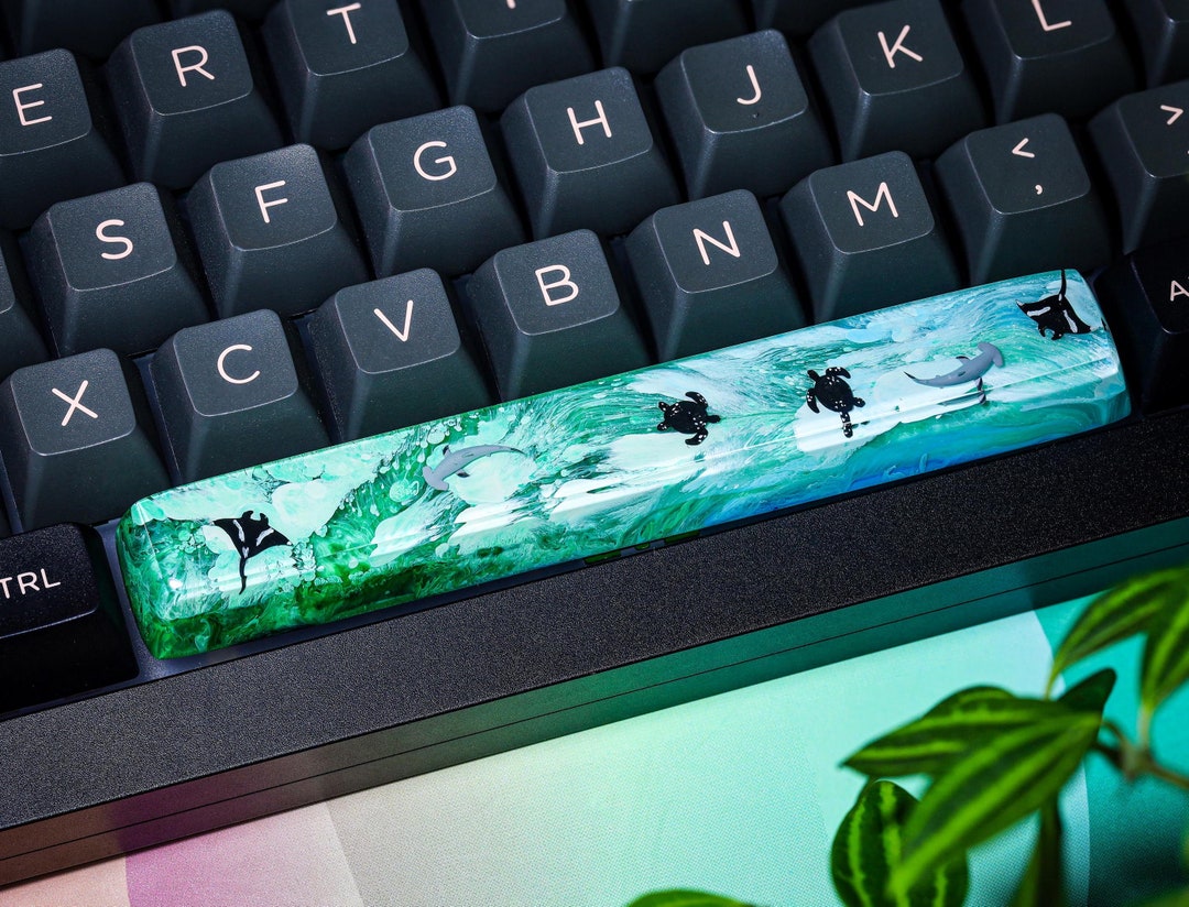 Marine Creature Spacebar for Mechanical Keyboard, Ocean Resin Keycaps ...