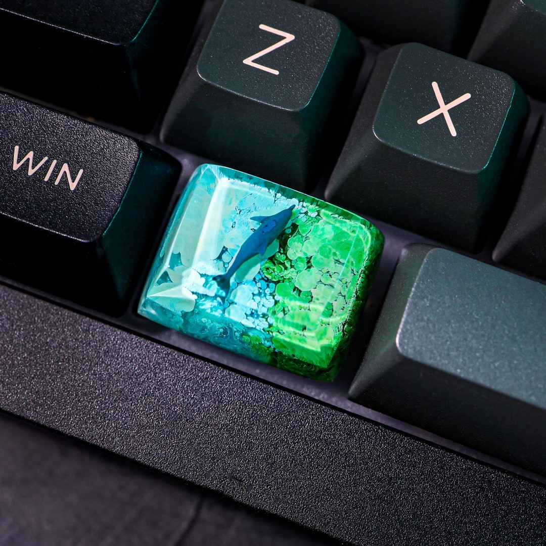 Dolphin Artisan Keycaps for Mechanical Keyboard, Ocean Resin Keycaps ...