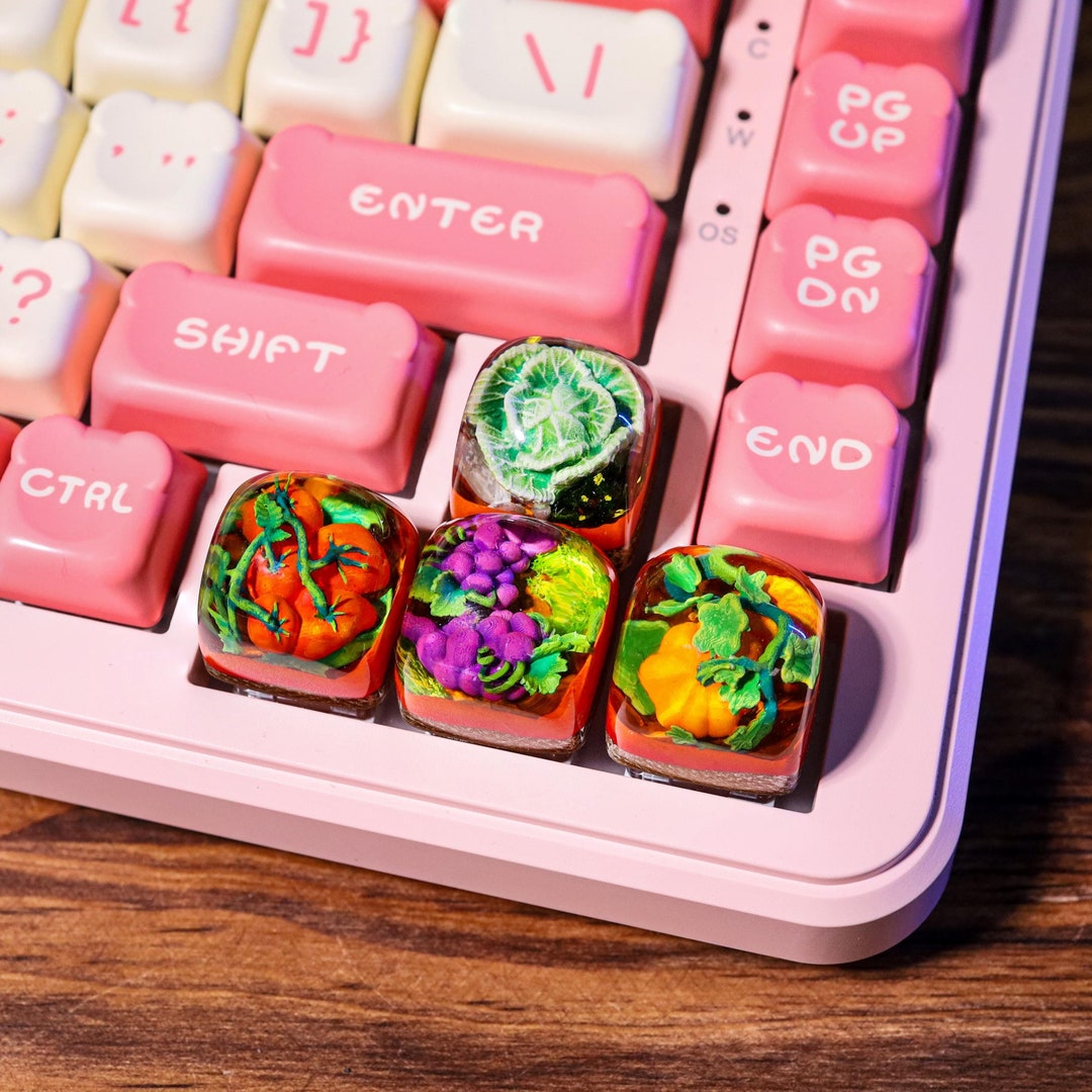 Resin Plants DOM Profile Keycap, Natural Resin Keycap, Cabbage Keycaps ...