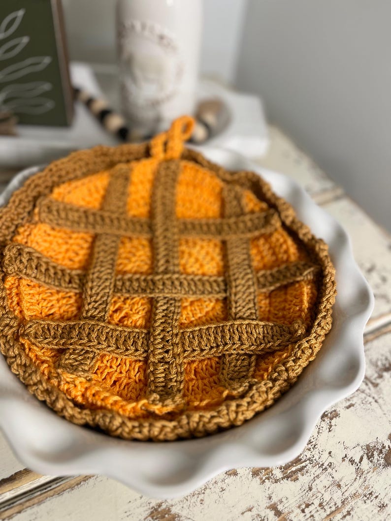 Peach Pie Trivet Crochet With Lattice - Etsy