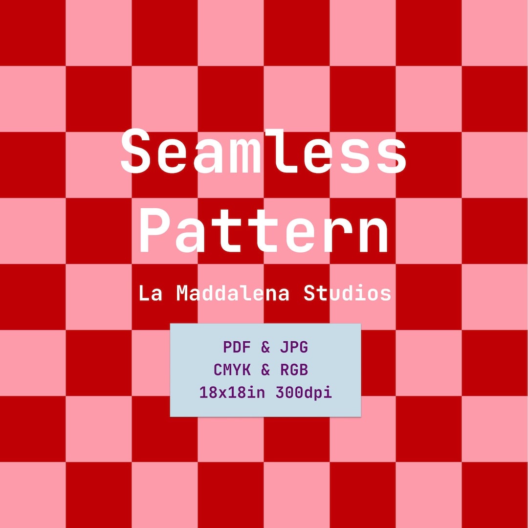 Red Pink Checkered Seamless Surface Pattern, Check Chili Red Seamless ...
