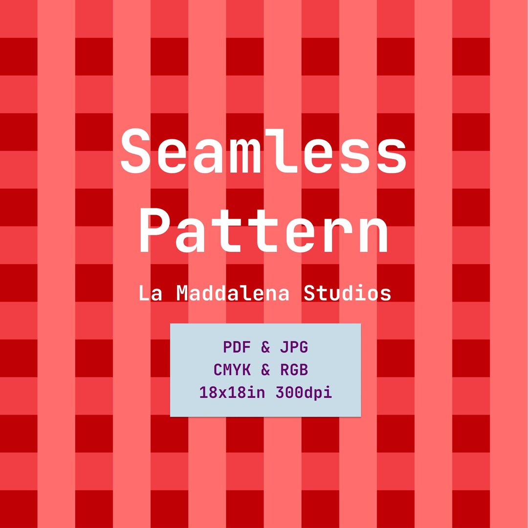 Red Pink Stripes Gingham Seamless Surface Pattern, Check Seamless ...