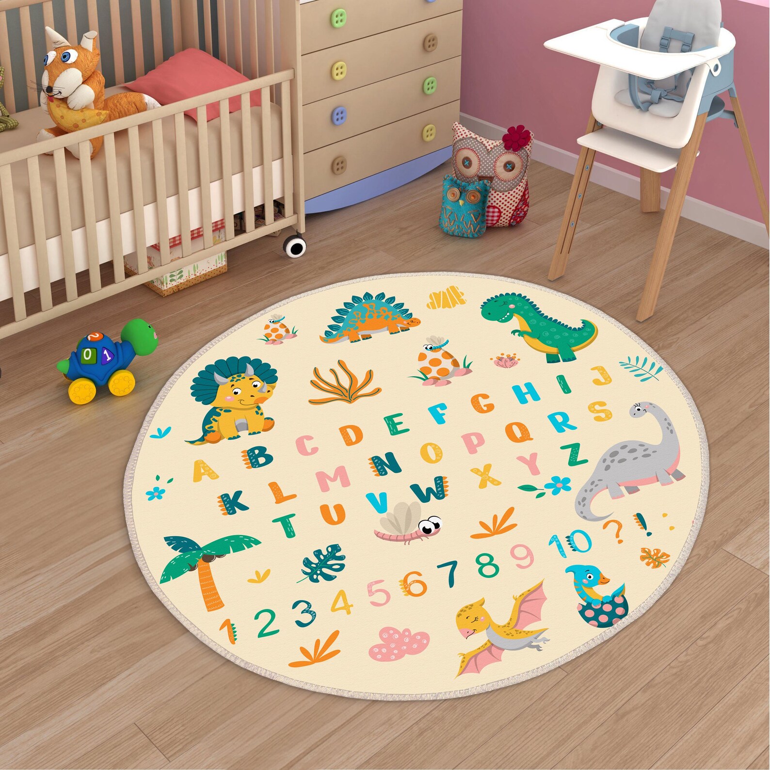 Letter Carpet, Number Kids Rug, Dinosaur Figure Educational Rug, Kids ...