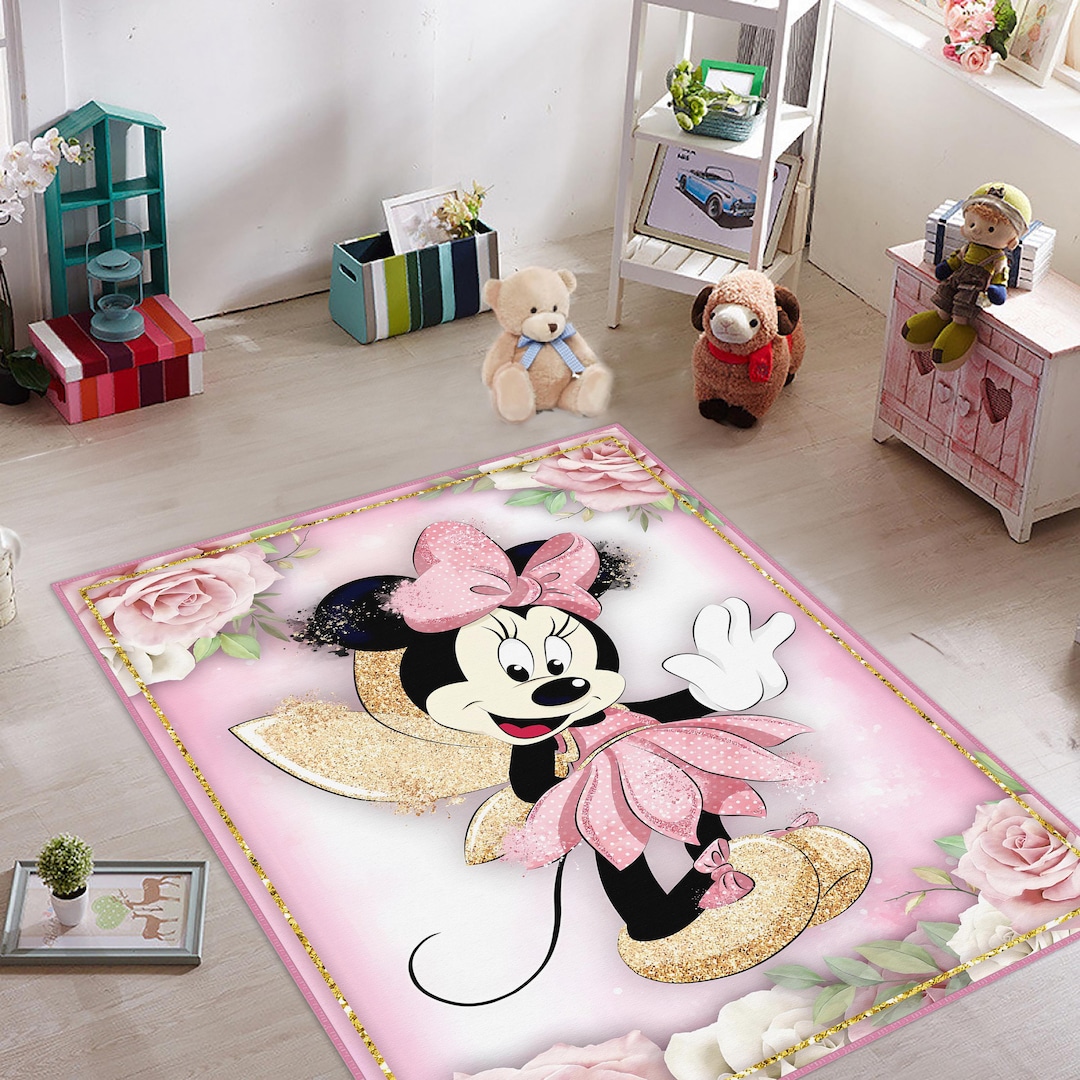Minnie Mouse Rug,cute Mickey Mouse Rug,baby Girl Playroom Mat,washable ...