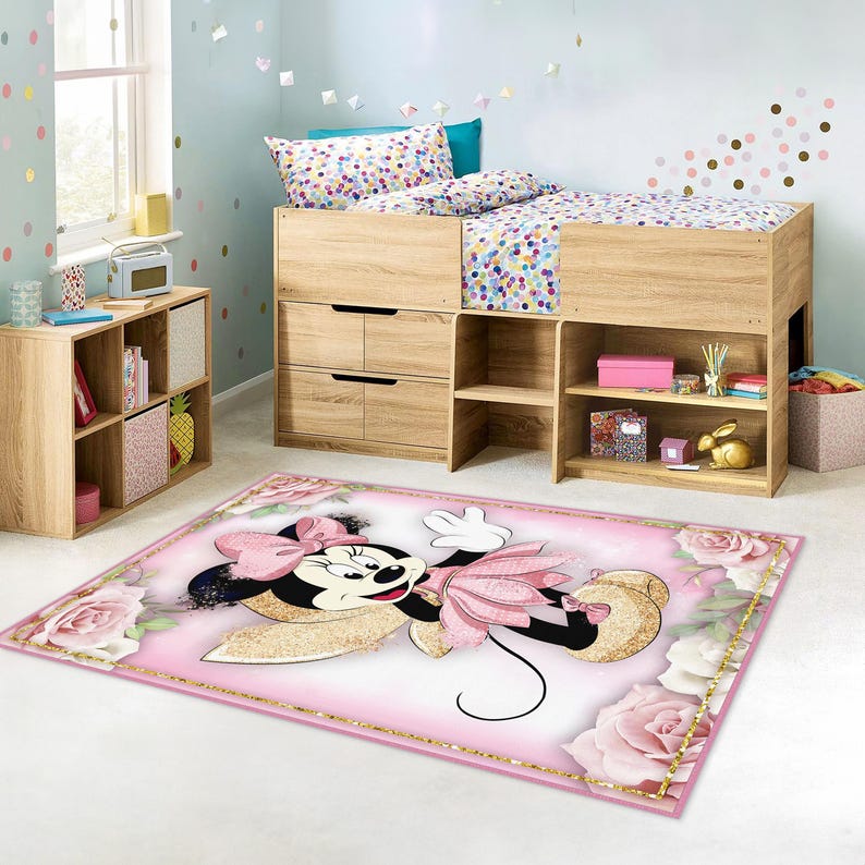 Minnie Mouse Rug,cute Mickey Mouse Rug,baby Girl Playroom Mat,washable ...