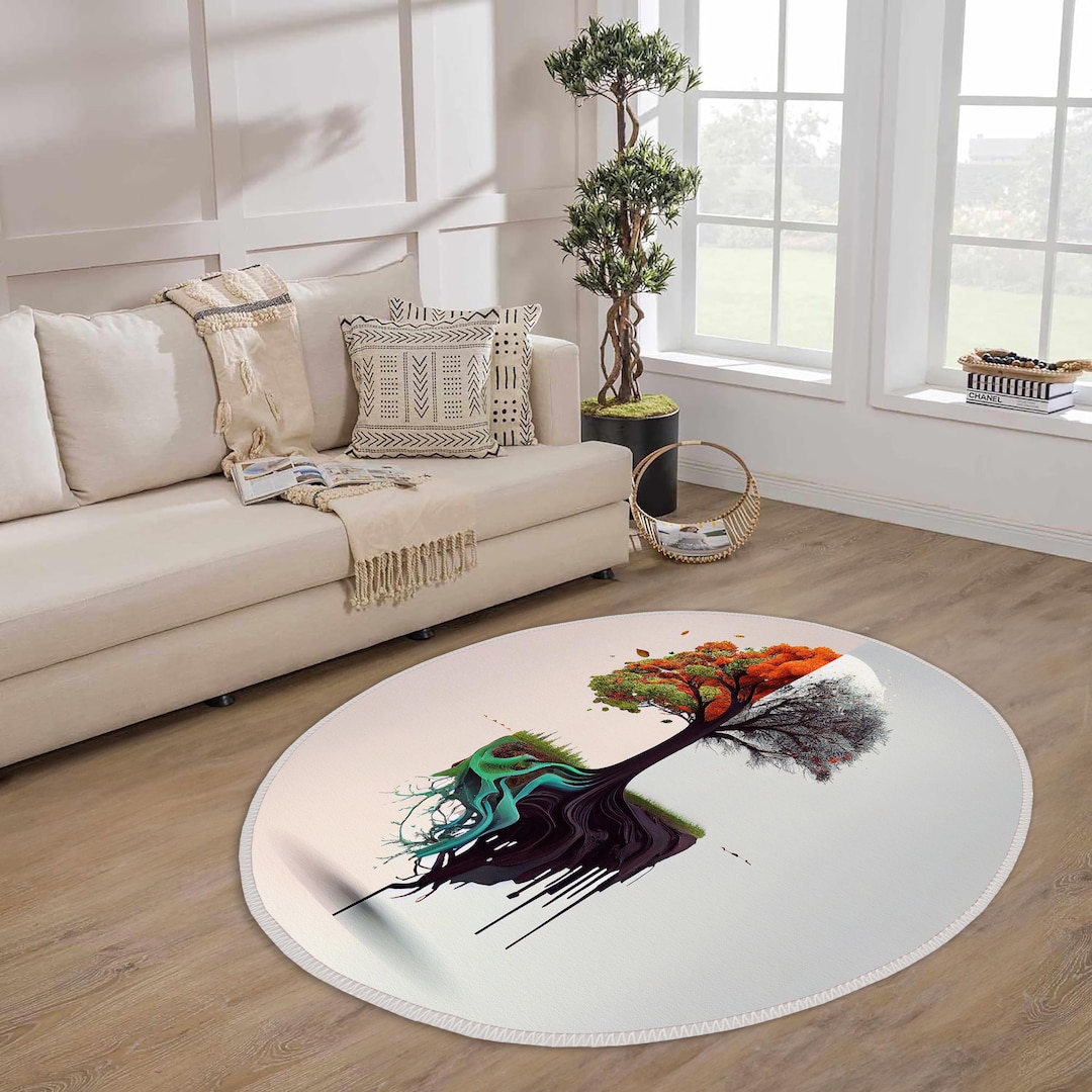 Four Seasons Tree Rug,tree of Life Rug,winter Tree Rug,summer Tree Rug ...
