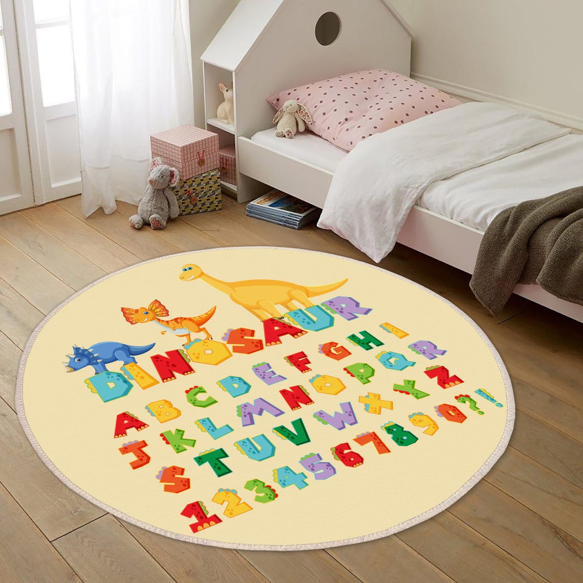 Letter Carpet, Number Kids Rug, Dinosaur Figure Educational Rug, Kids ...