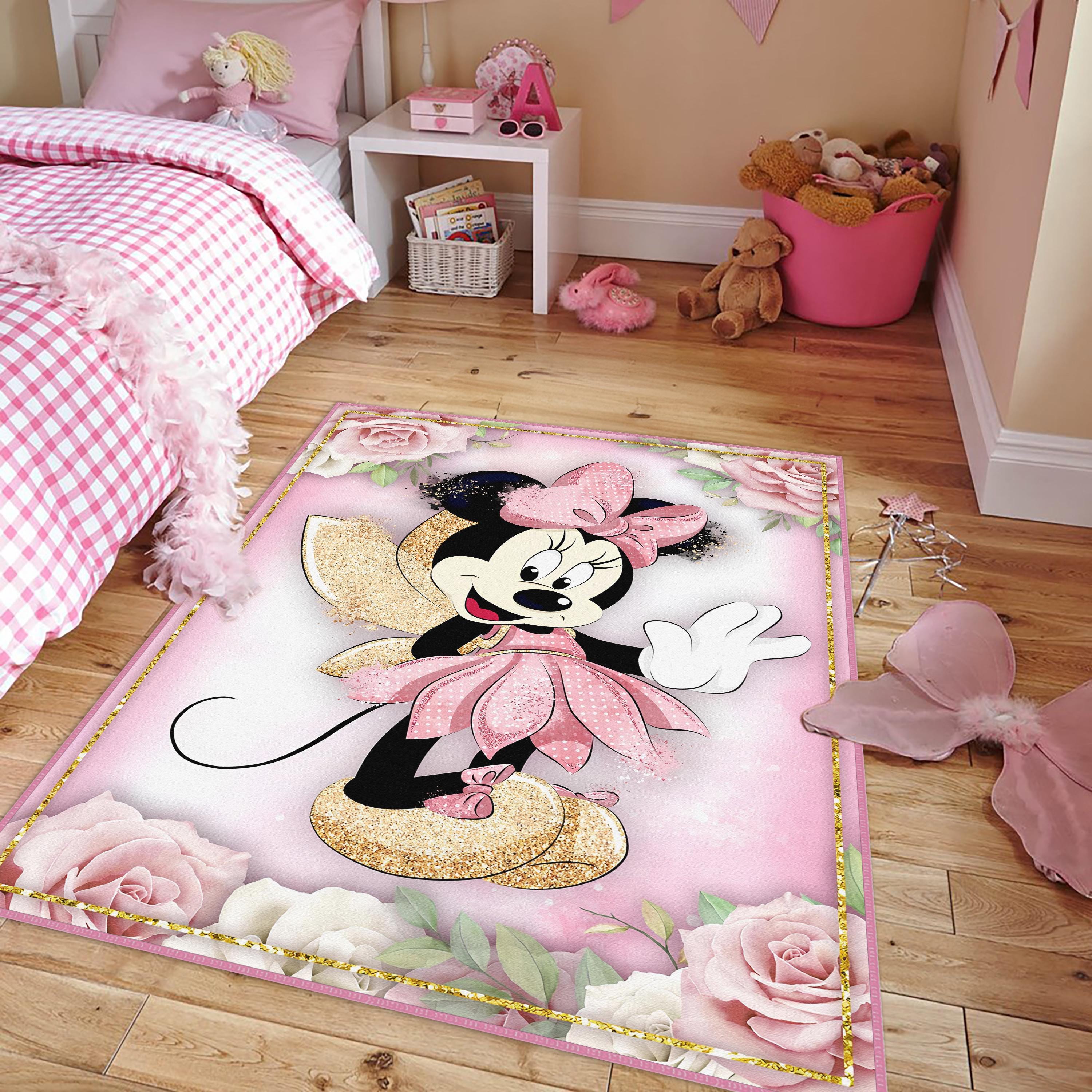 Minnie Mouse Rug,cute Mickey Mouse Rug,baby Girl Playroom Mat,washable ...