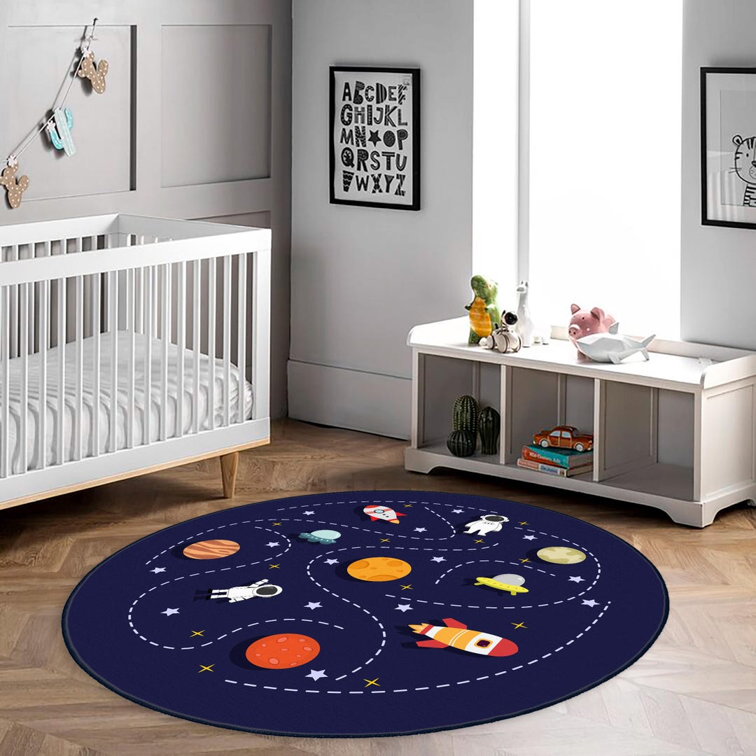 Space Kids Area Rug,space Planet Pattern Rugs, Rug for Children Rooms ...