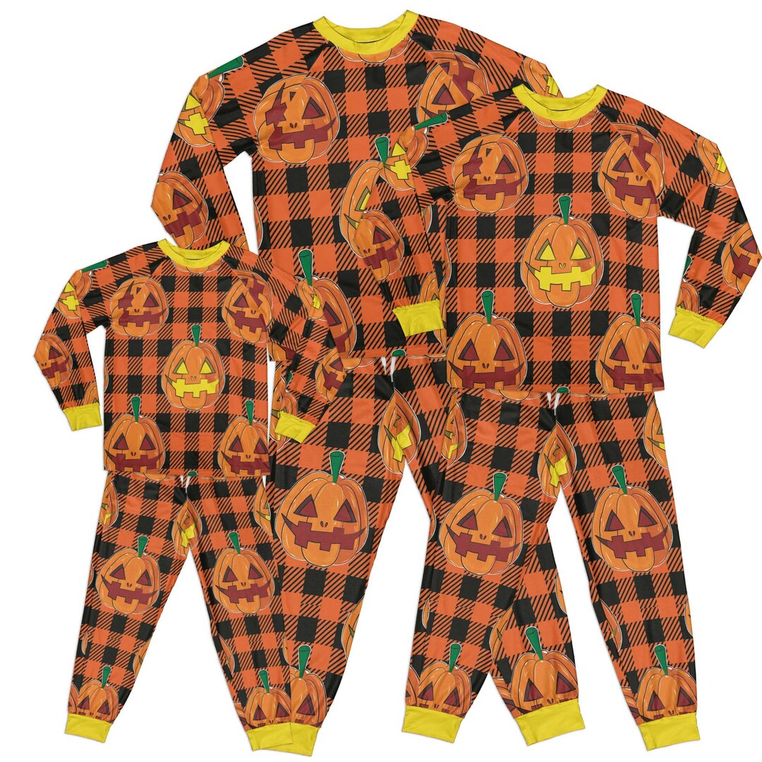Scary Pumpkin Print. Checkered Suit. Halloween Night Party. Family ...