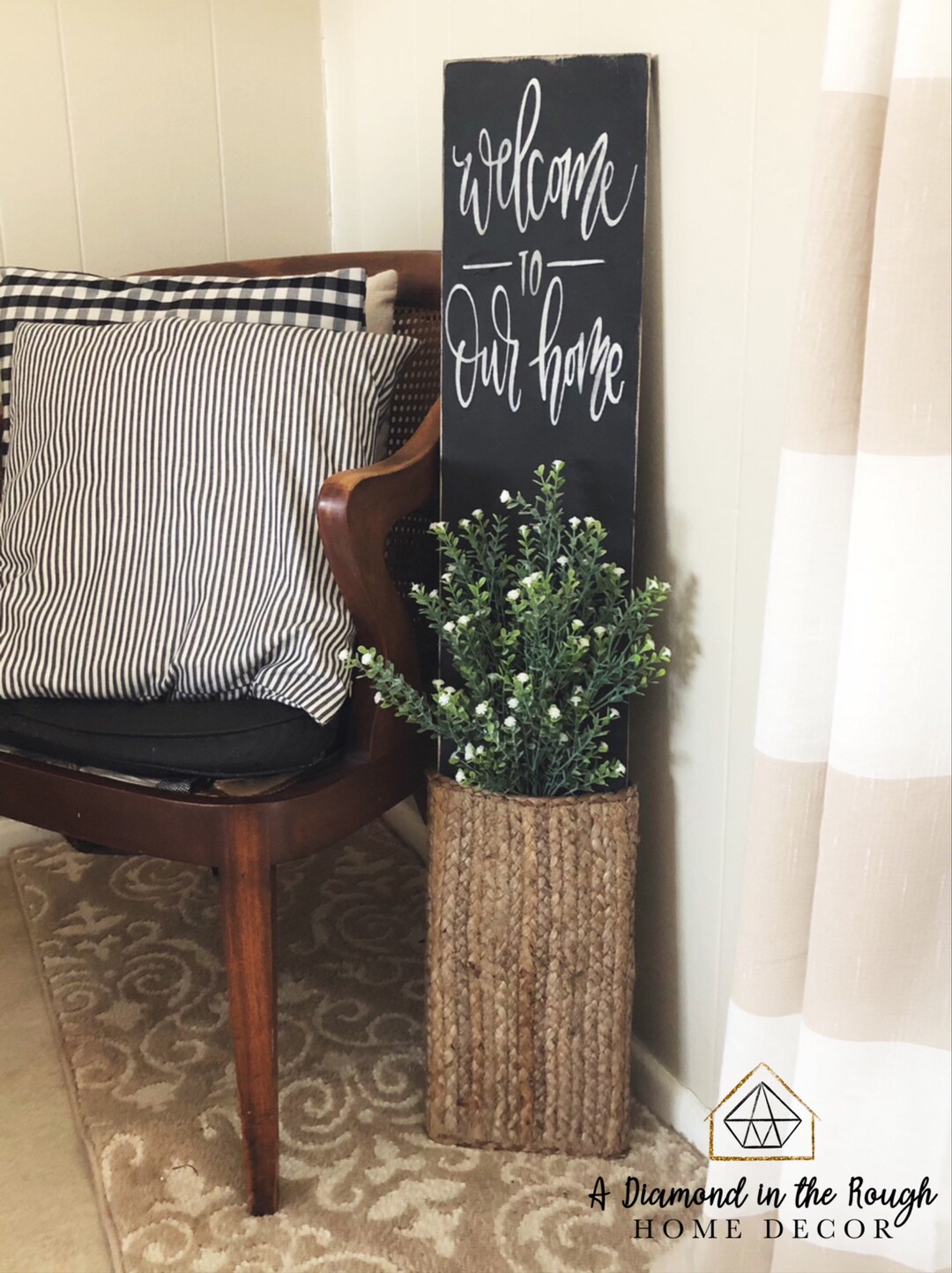 Welcome to Our Home Pocket Sign Wooden Sign All Season Sign Farmhouse ...