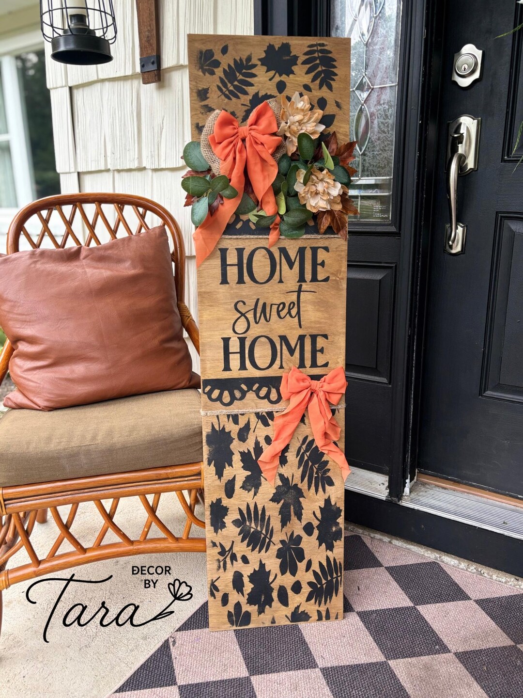 Home Sweet Home Porch Leaner | 12x48 Rustic Fall Wooden Sign With ...