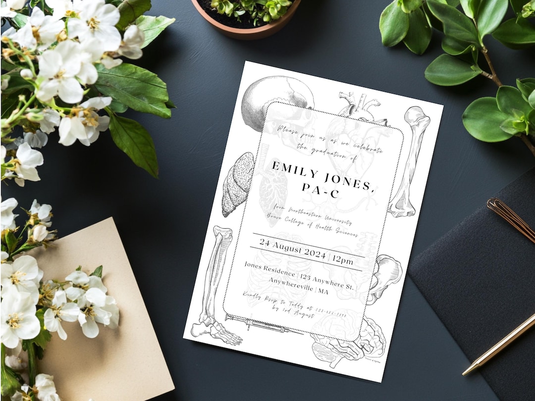 Elegant Physician Assistant or Medical School Graduation Invitation - Etsy