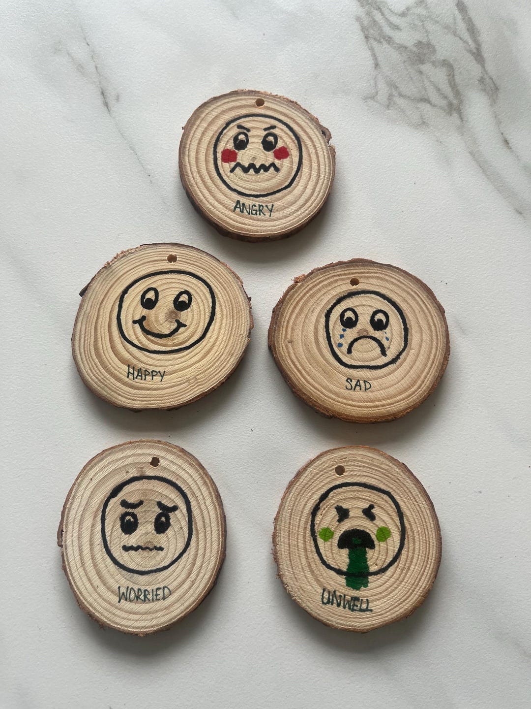 Emotions Wooden Slices - Etsy