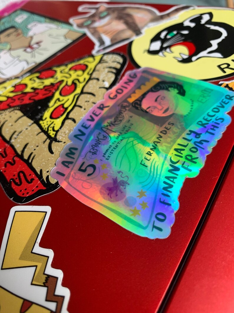 Holographic Shiny Fiver Money Vinyl Sticker Laptop Decal - Etsy UK