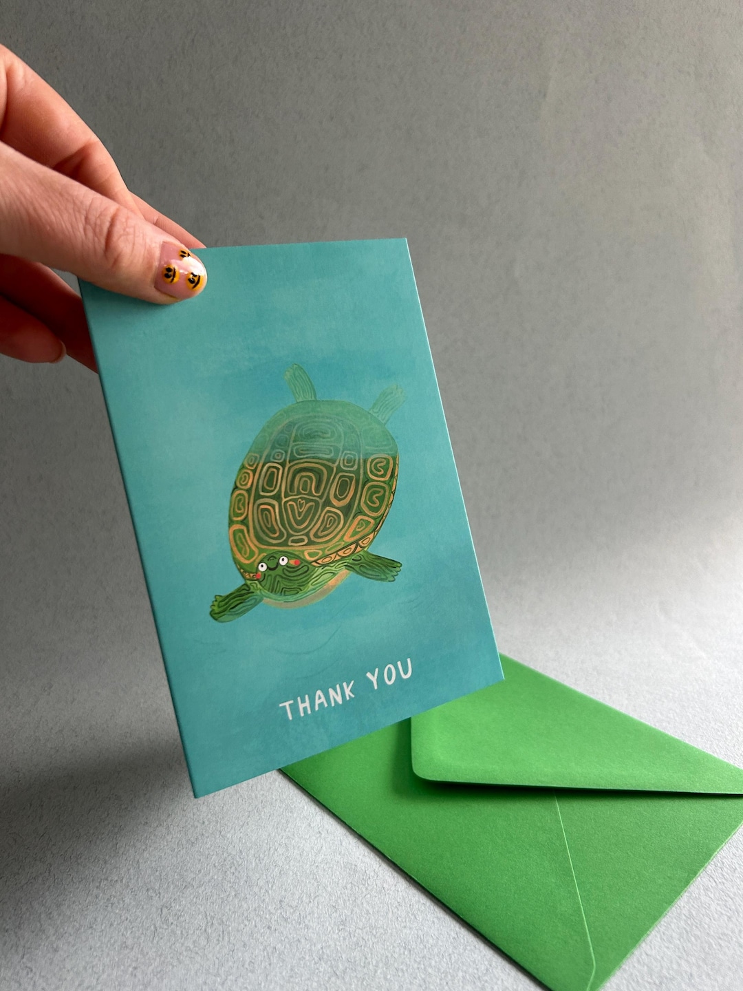 Thank You Turtle / Terrapin Illustrated - A6 Greetings Card - Etsy