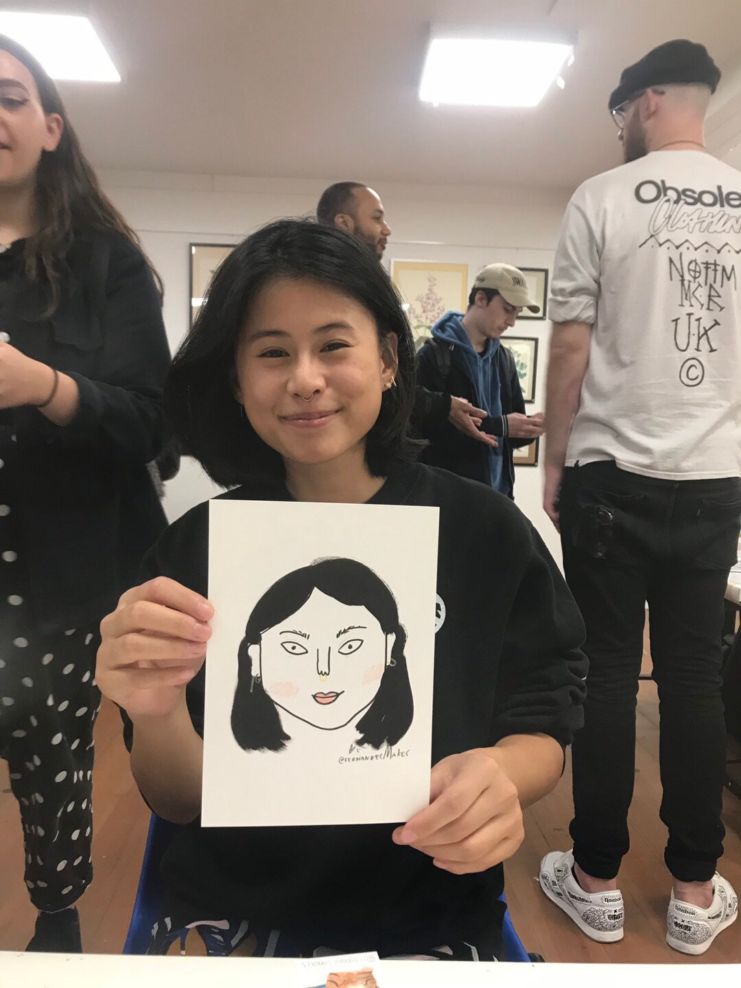 Line Drawing Portrait With Posca Marker. Illustration Style Portrait on ...