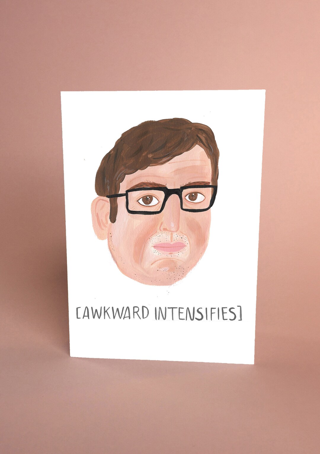 Louis Theroux Awkward Intensifies A6 Greetings Card by Fernandes Makes ...