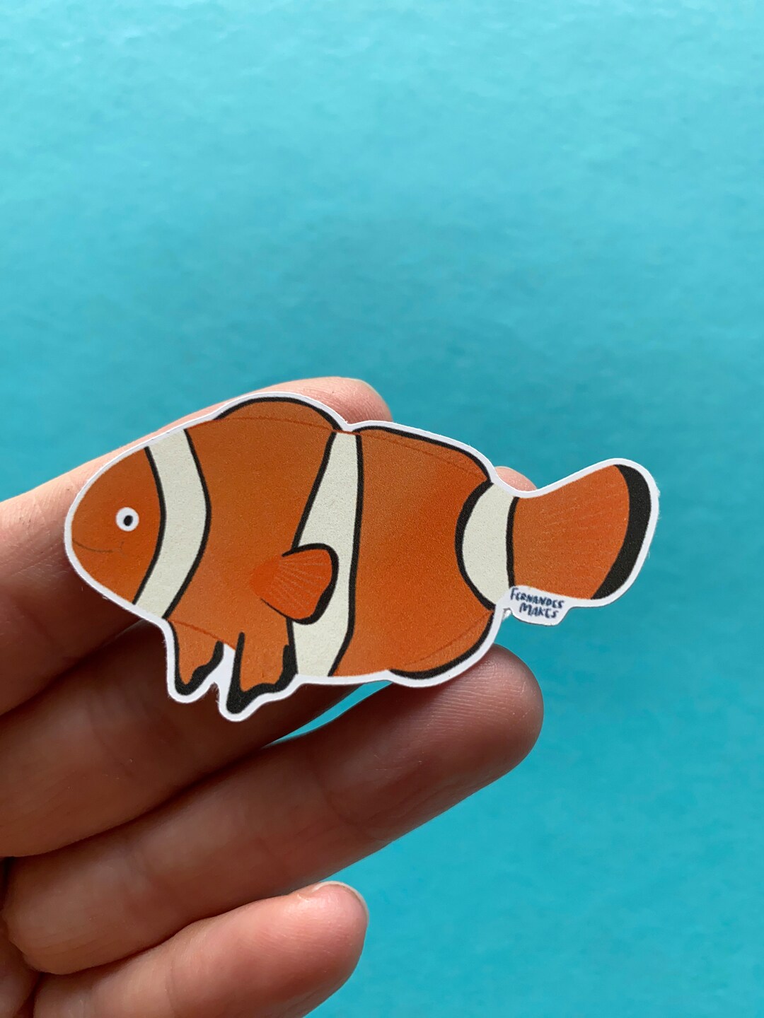 Clown Fish Shaped Eco Paper Sticker 4.8cm X 4.8cm Ocean Art - Etsy